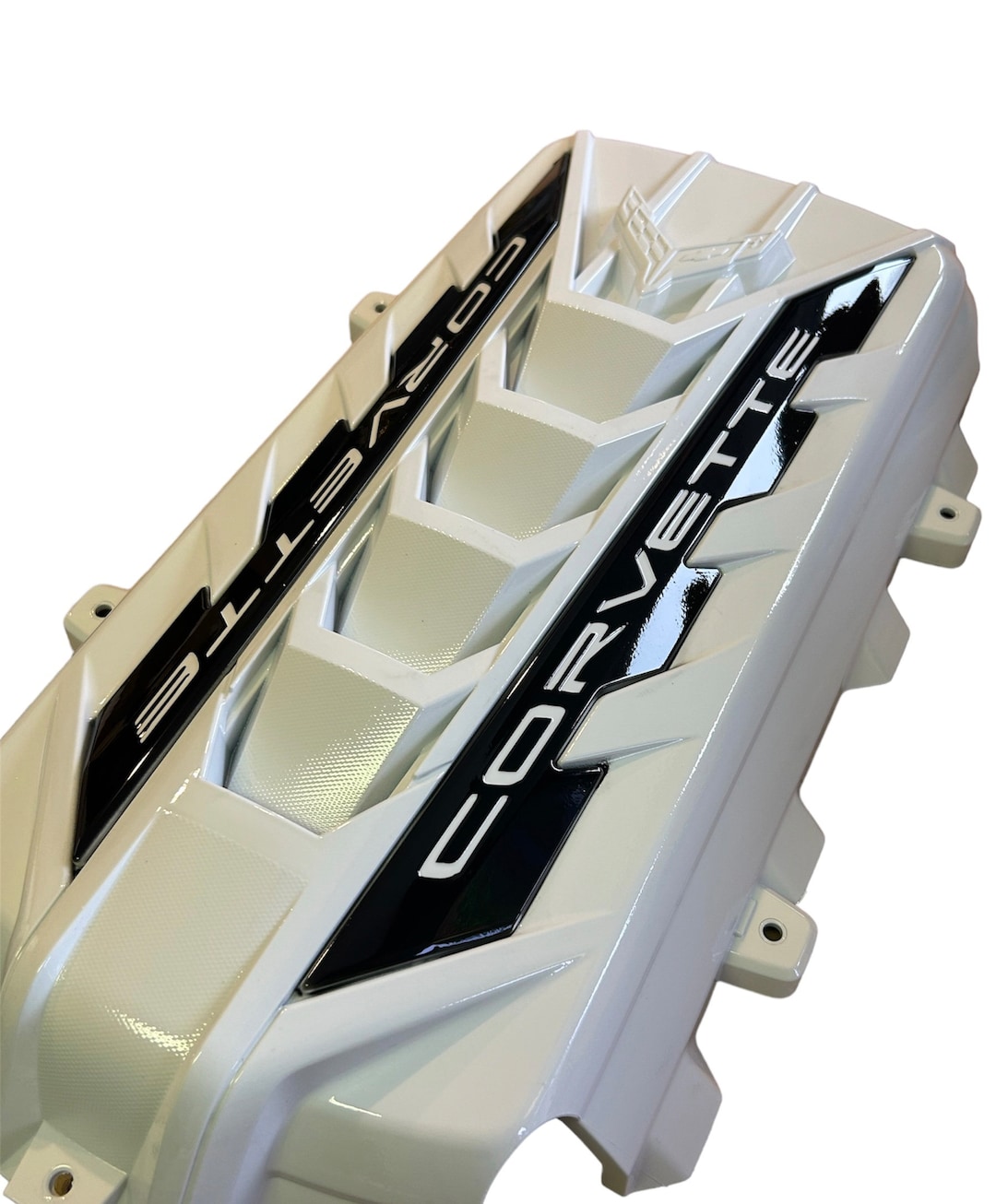 Custom Hydro Dipped 2020+ Corvette Engine Cover White / White Letters ...