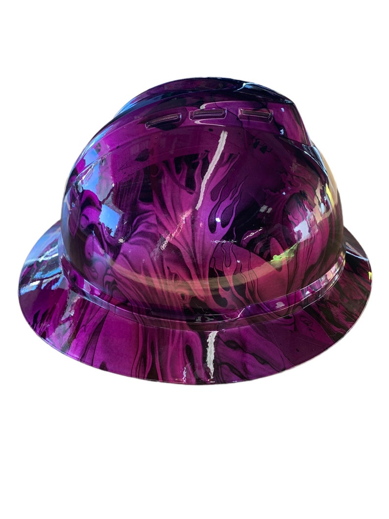 Hard Hat MSA V-gard 500 Vented Full Brim Custom Kandy Purple Ace of ...