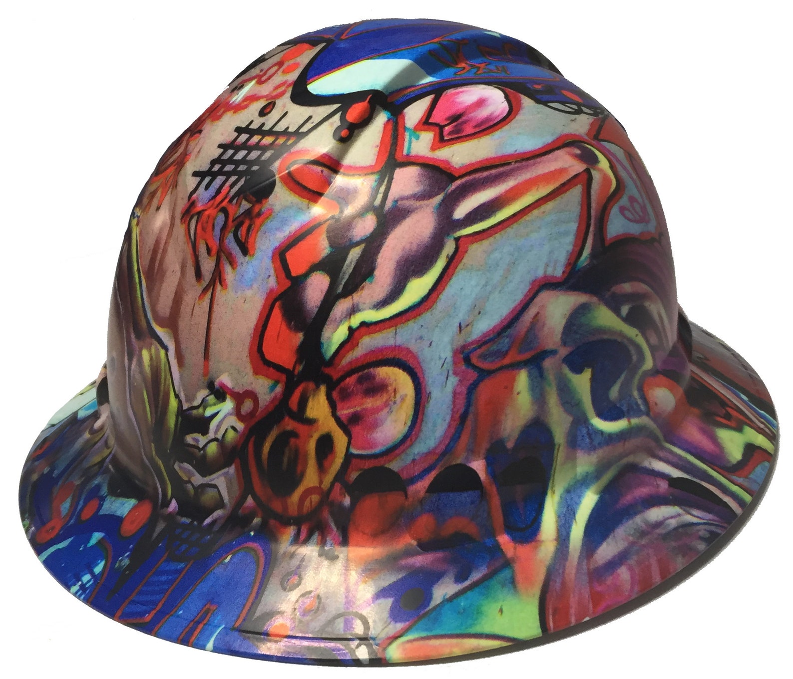 Custom Hard Hat Colored Graffiti Ridgeline Full Brim - Etsy