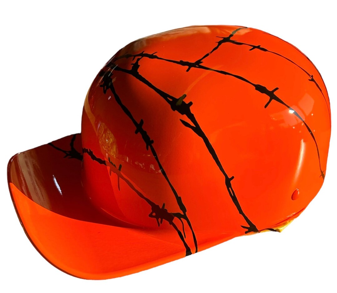 Custom Hydro Dipped Hi Vis Orange Barbed Wire Doughboy Mikes Pro Lid ...