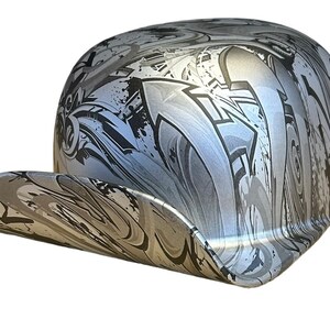 Custom Metallic Silver Hydro Dipped Graffiti 2.0 Mikes Pro Lid Novelty ...