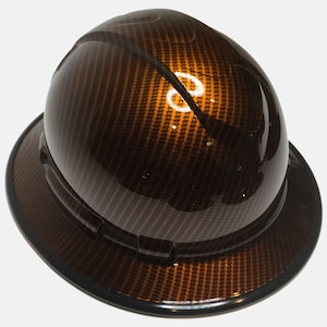 Custom Hydro Dipped Carbon Fiber Kandy Orange Translucent Hard Hat ...