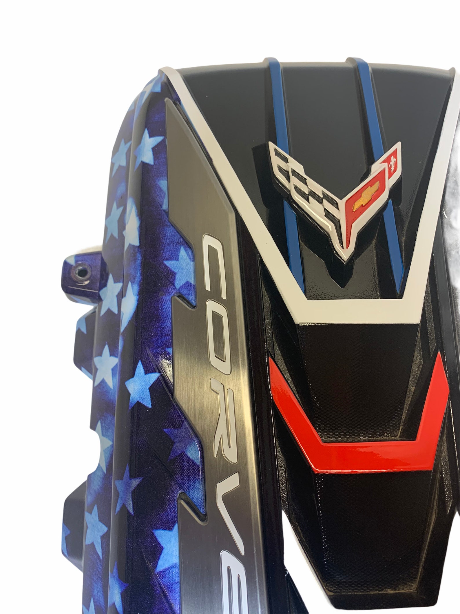 Custom Hydro Dipped 2020+ Corvette Engine Cover Stars and Stripes W Red ...