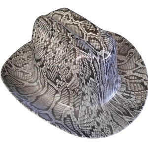 Custom Western Outlaw Hard Hat Gray Snakeskin Cowboy Hat - Etsy