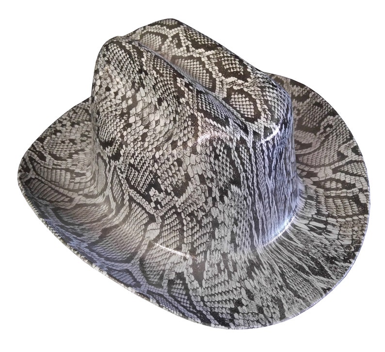Custom Western Outlaw Hard Hat Gray Snakeskin Cowboy Hat - Etsy