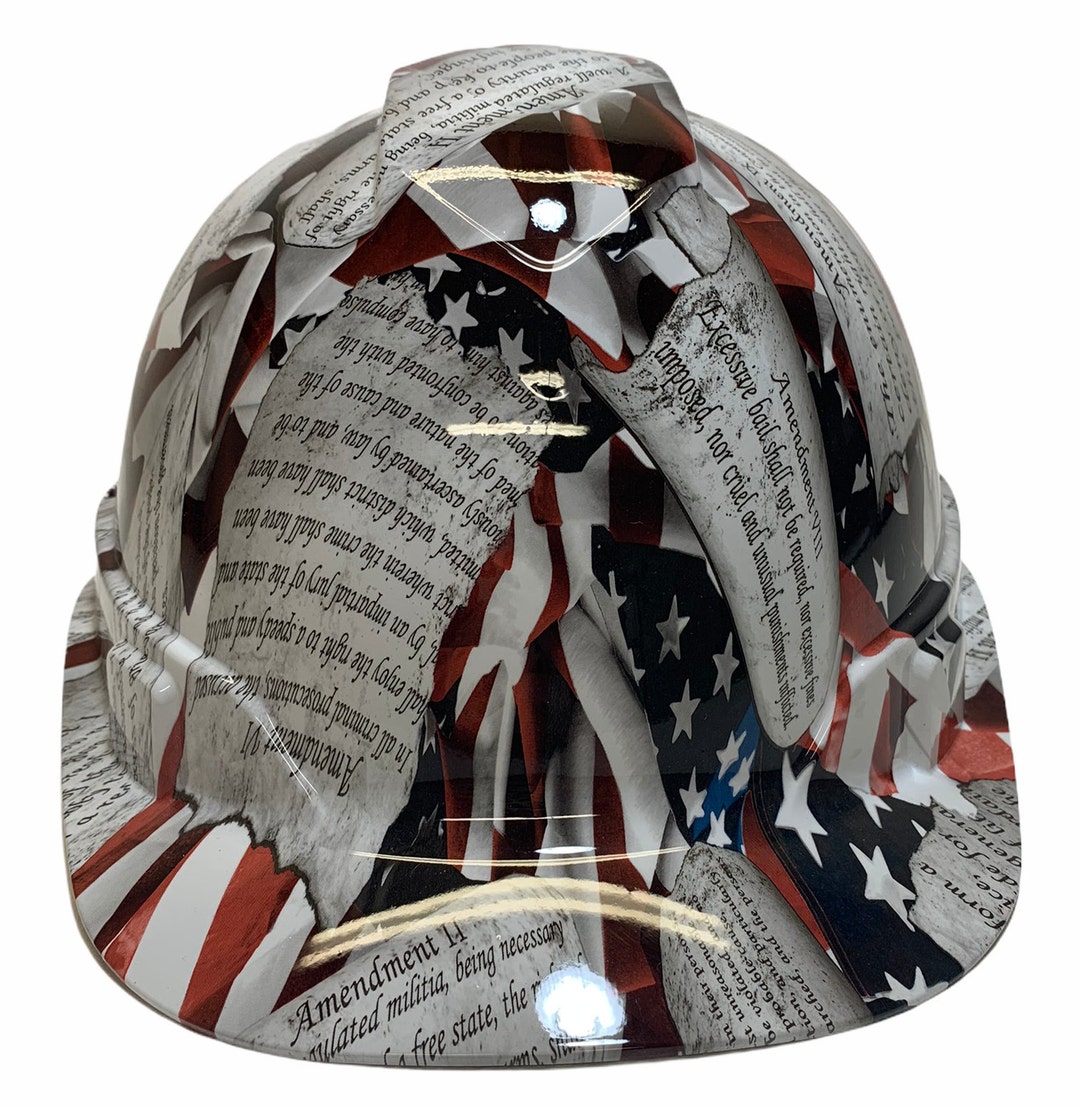 Custom White Amendments Hard Hat Ridgeline Cap Style - Etsy