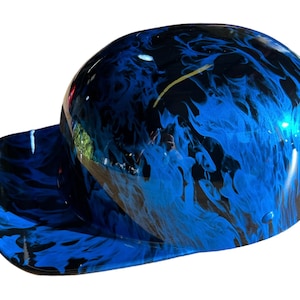 Custom Hydro Dipped Diamond Blue Flames Doughboy Mikes Pro Lid Novelty ...