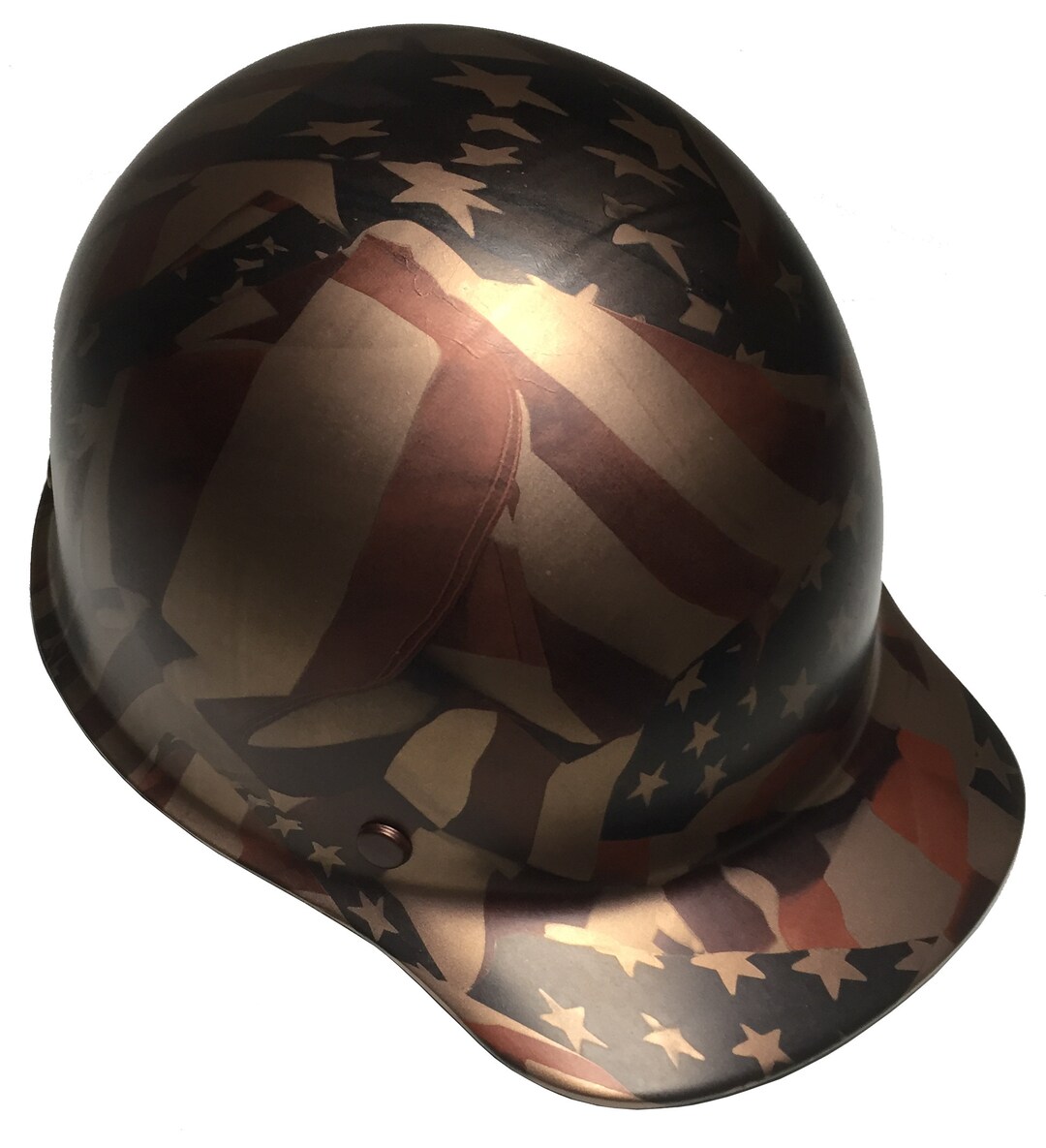 Custom Hard Hat Copper Metallic American Flags MSA Skullgard Cap Style ...