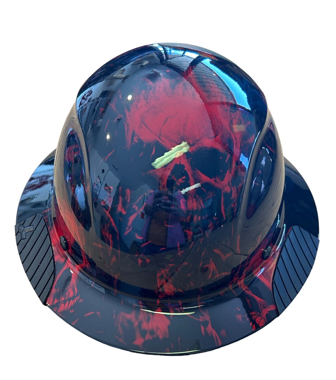 Custom Hydro Dip Red Snd Black 50/fifty Flaming Skulls Lift Fiber Resin ...