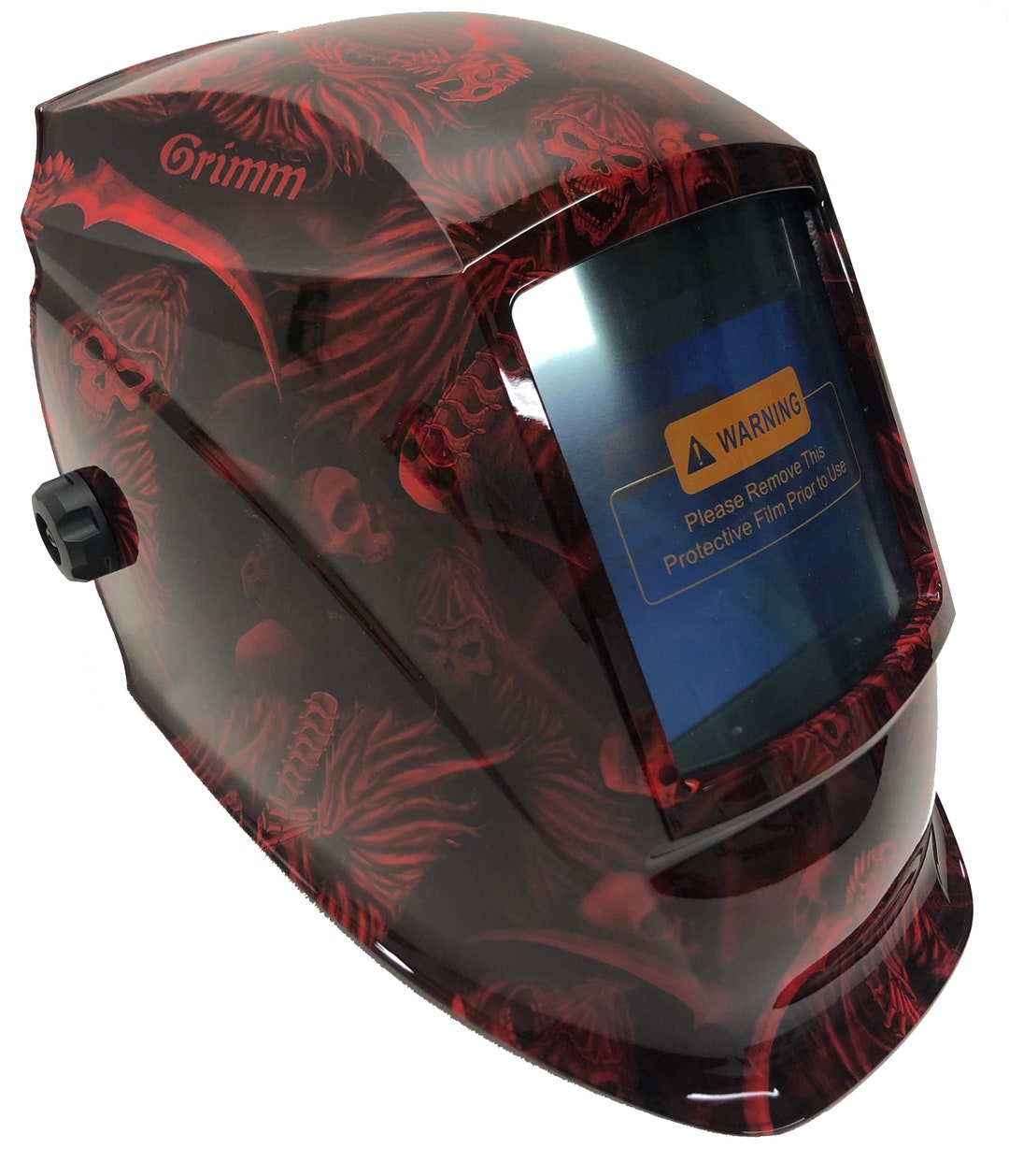 Custom Hydro Dipped Welding Mask WHAM30 Series Auto Dark Red Grim ...