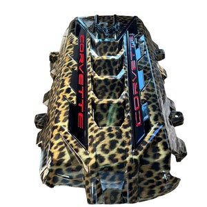 2020-2024 C8 Corvette Engine Cover Cheetah Red Letters on Black - Etsy