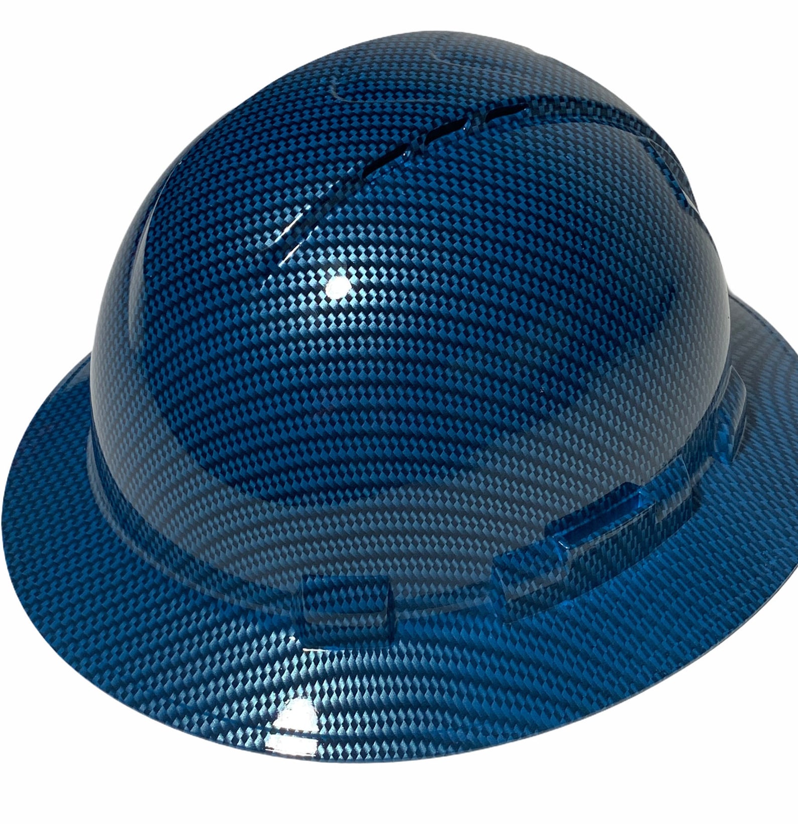 Custom Hard Hat Carbon Fiber Hydro Dipped W/ Teal Full Brim - Etsy