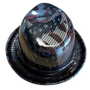Hydro Dipped Carbon Fiber American Flags Fedora Mikes Pro Lid Novelty ...
