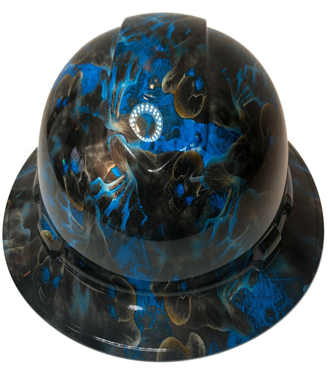 Custom Hydro Dipped Hard Hat Blue Creeper Full Brim Ridgeline - Etsy