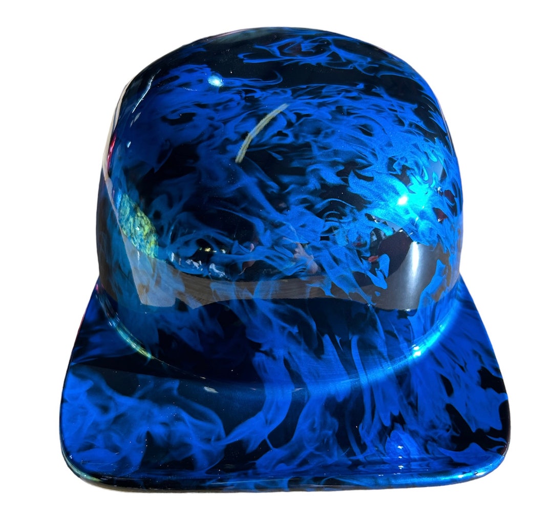 Custom Hydro Dipped Diamond Blue Flames Doughboy Mikes Pro Lid Novelty ...