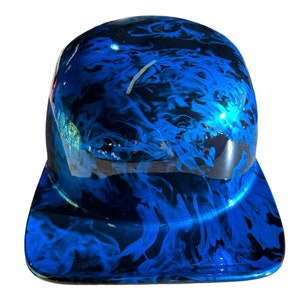 Custom Hydro Dipped Diamond Blue Flames Doughboy Mikes Pro Lid Novelty ...