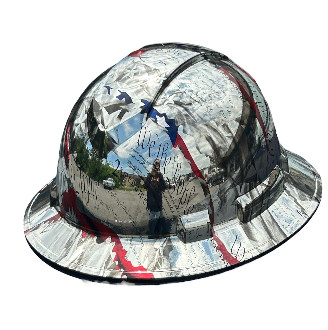 Custom Ridgeline Full Brim Hard Hat Chrome We the People - Etsy