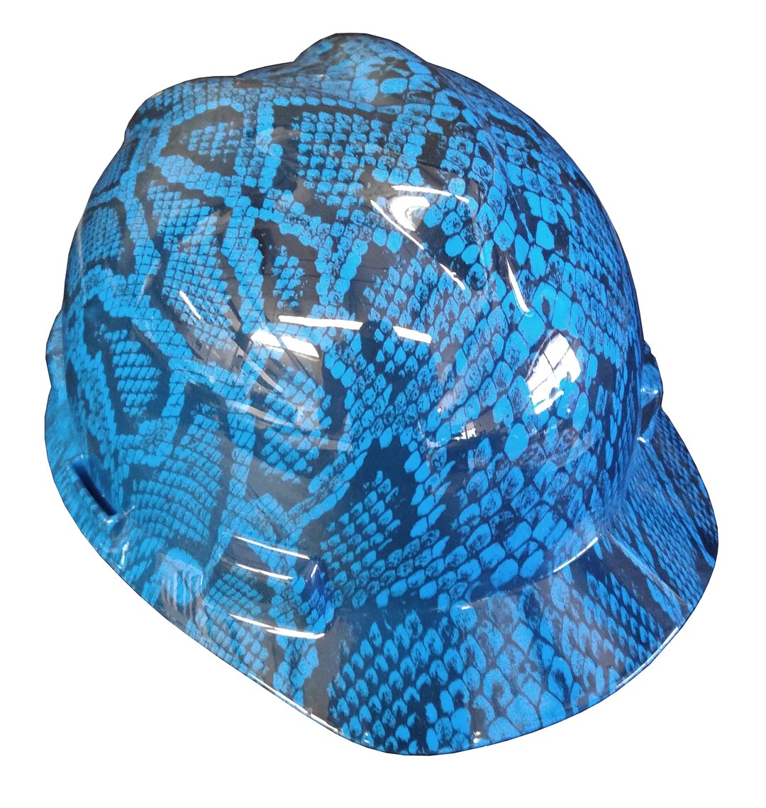 Hard Hat MSA V-gard Cap Style Custom Blue Snake Skin - Etsy