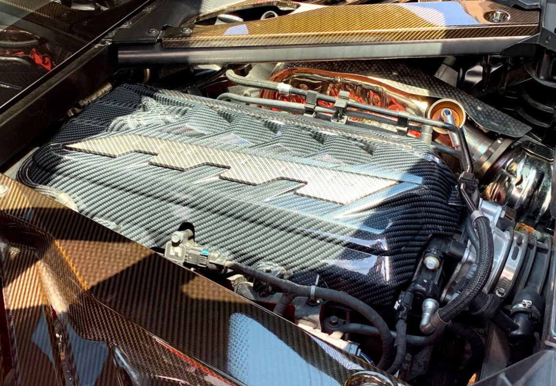 Custom Hydro Dipped 2020+ Corvette Engine Cover Sport Carbon Fiber W ...