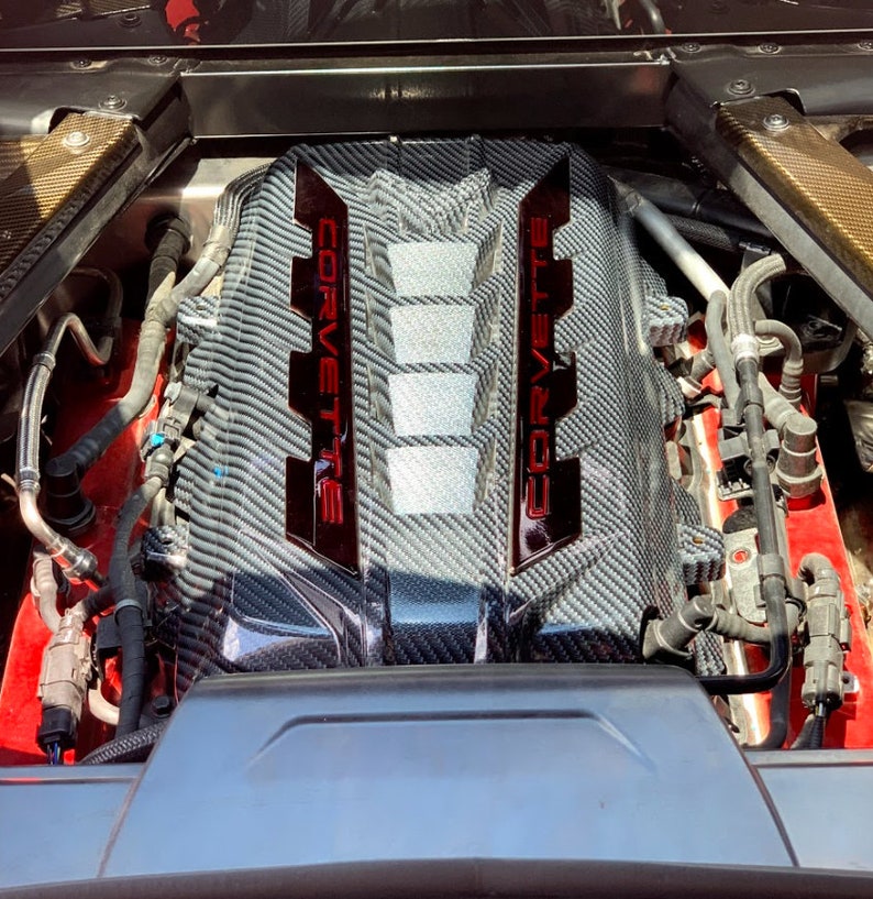 Custom Hydro Dipped 2020+ Corvette Engine Cover Sport Carbon Fiber W ...