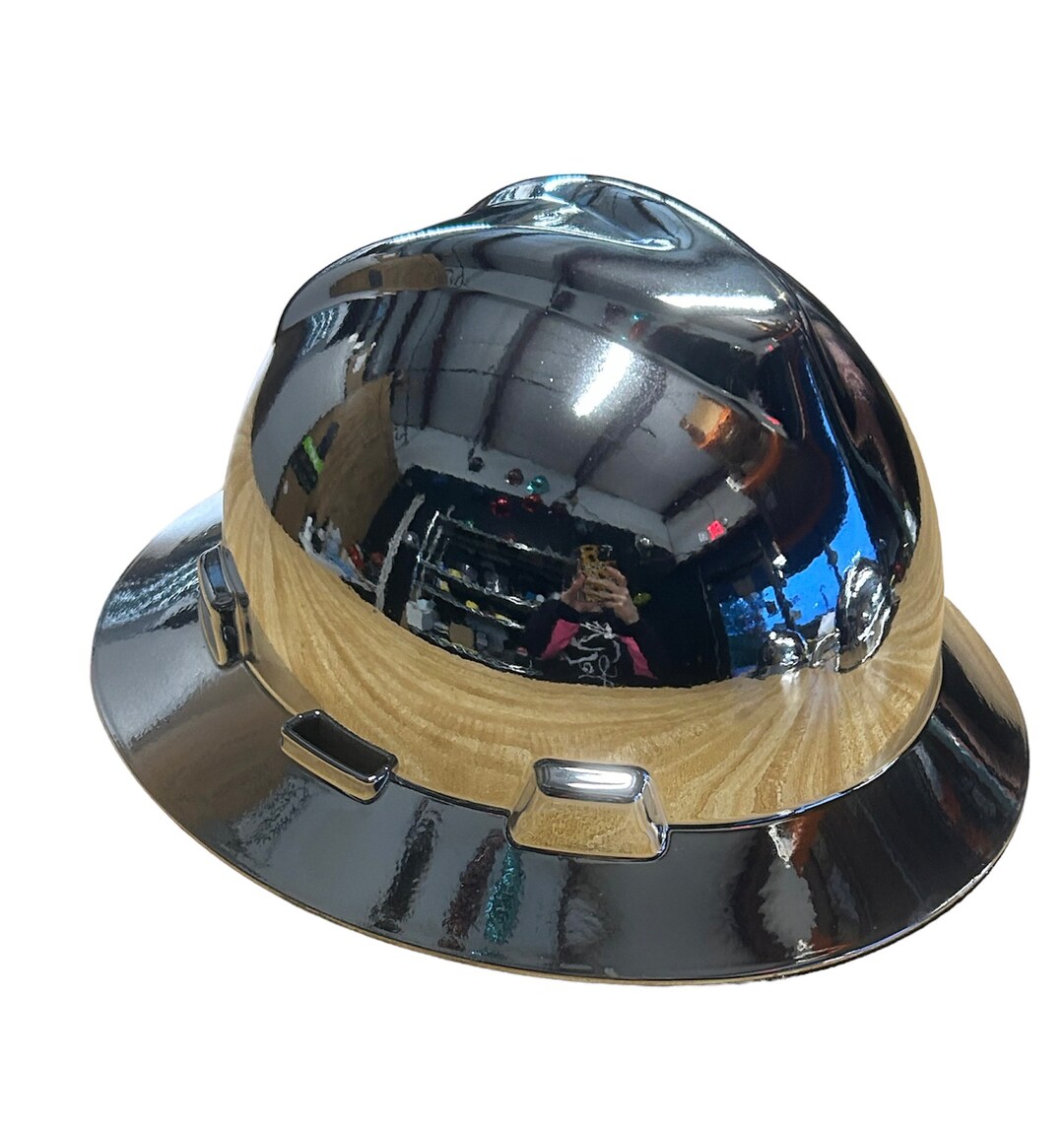 Custom Hard Hat MSA Full Brim Chrome - Etsy
