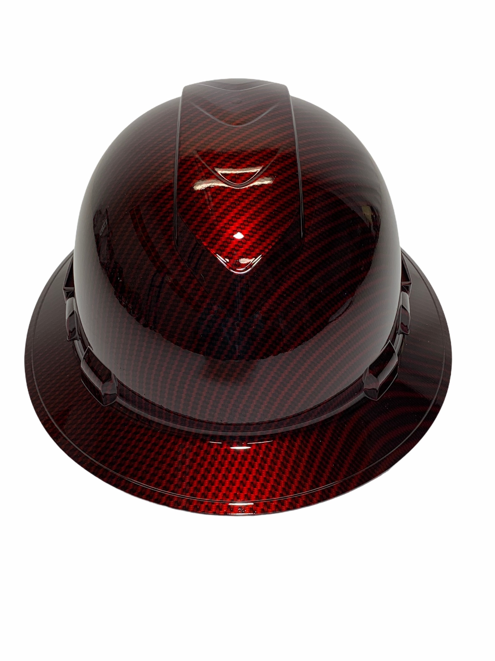 Custom Hard Hat Vented Red Kandy Carbon Fiber Hydro Dipped Full Brim ...