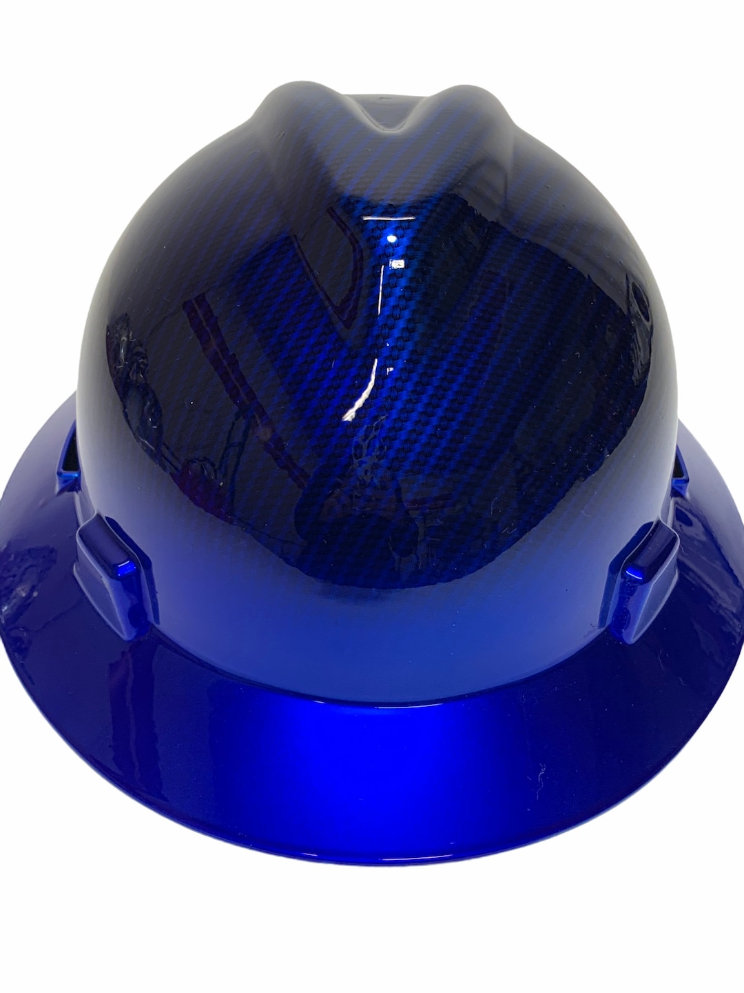 Custom Hard Hat Blue Kandy Carbon Fiber W/ Kandy Blue Brim Hydro Dipped ...