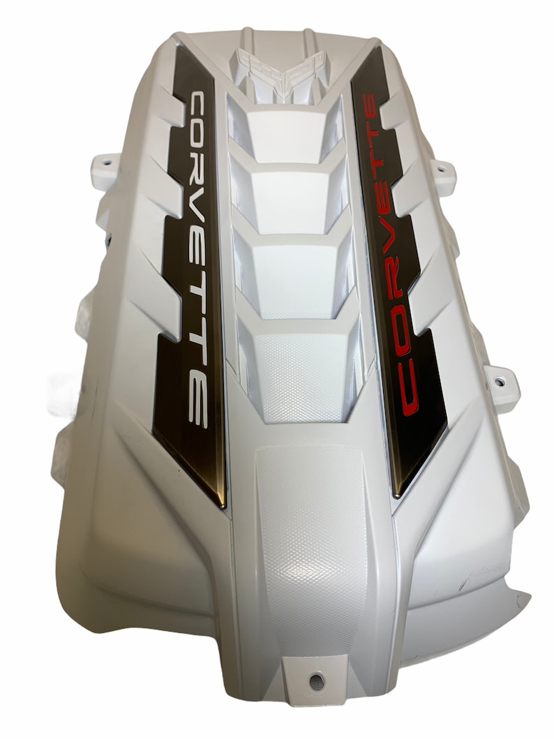 Custom Hydro Dipped 2020 Corvette Engine Cover White W/ Red - Etsy