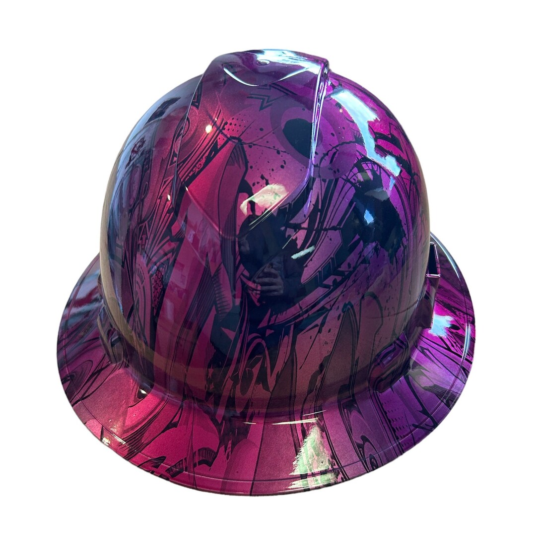 Custom Hard Hat Vented 2 Toned Kandy Cherry/purple Graffiti Hydro ...