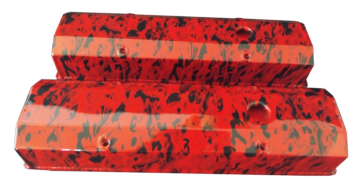 Custom Hydro Dipped Red Flames Small Block Chevy Valve Covers | Etsy