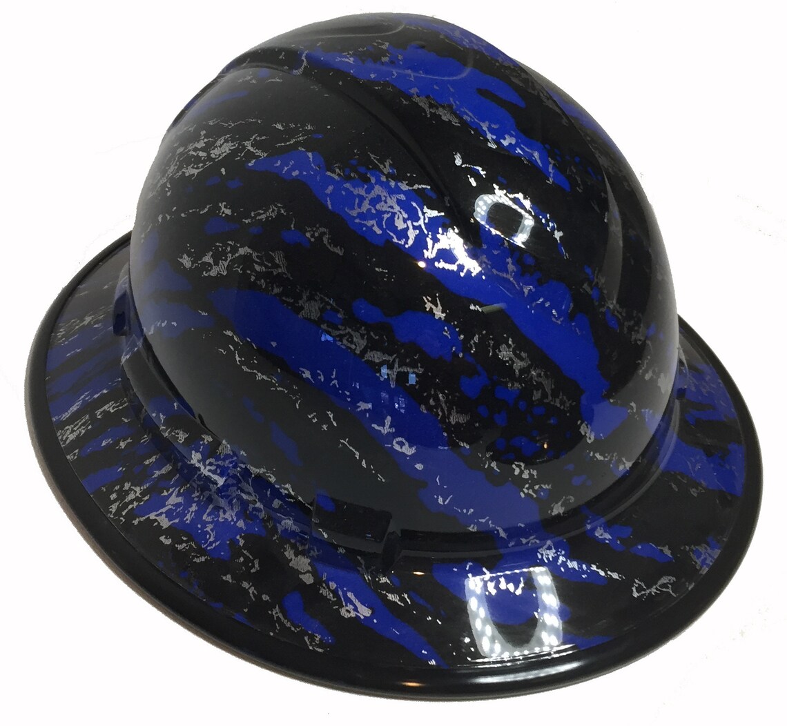 Custom Hydro Dipped Hard Hat Blue Marble Splash Full Brim | Etsy
