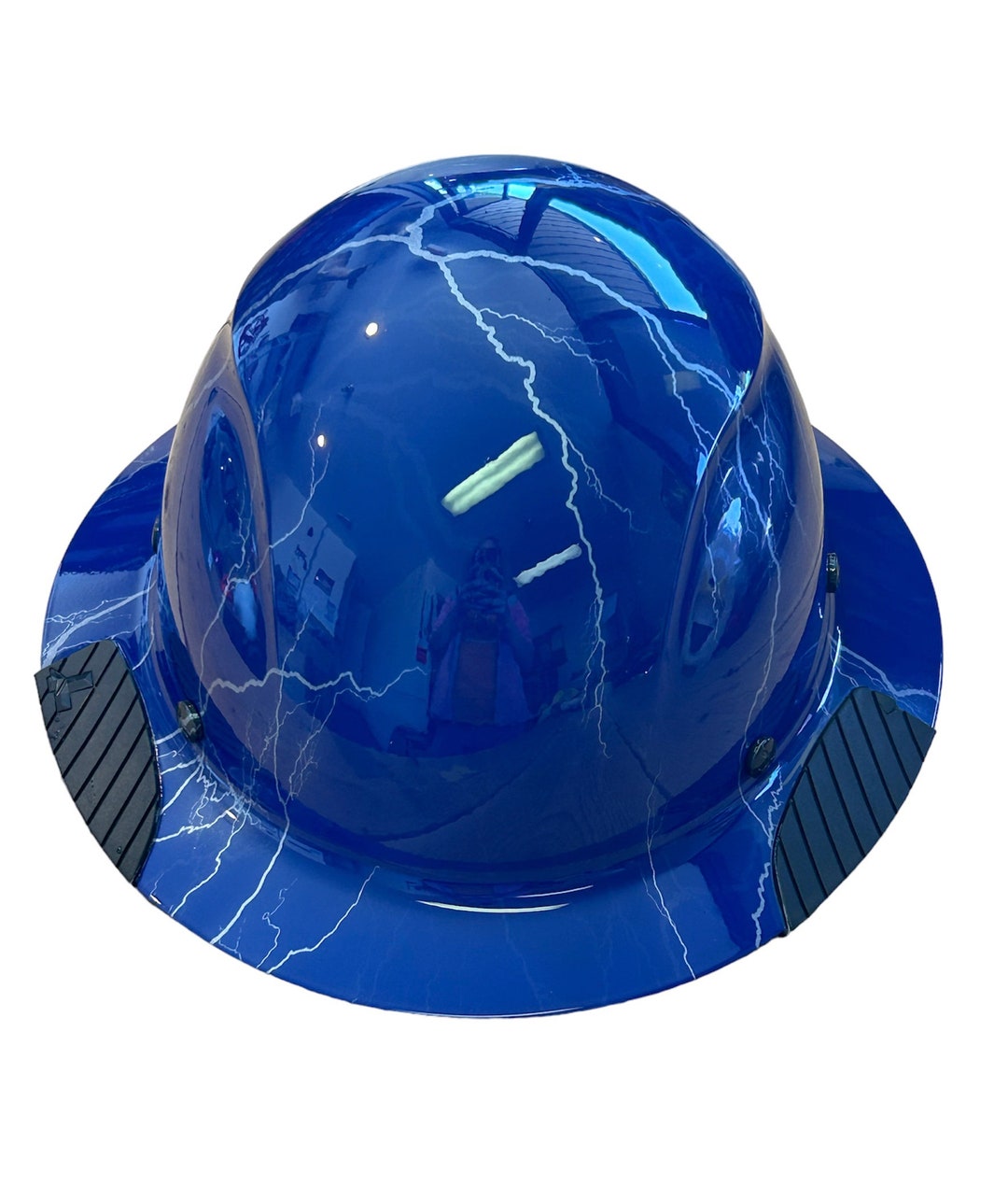 LIFT Fiber Resin Full Brim Hard Hat Custom Hydro Dip Blue Silver ...
