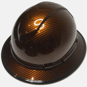 Custom Hydro Dipped Carbon Fiber Kandy Orange Translucent Hard Hat ...