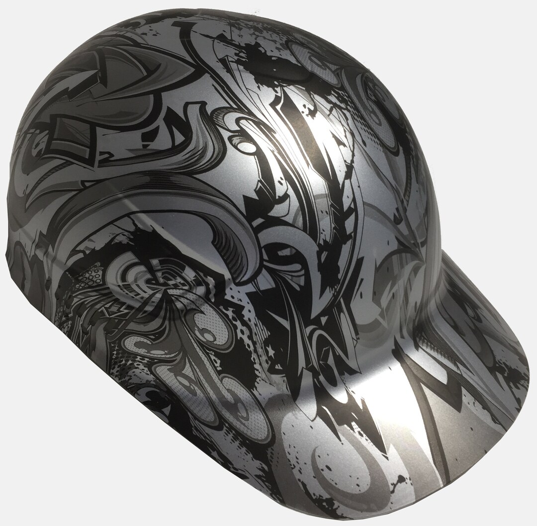 Custom Hydro Dipped Metallic Silver Graffiti Bump Cap - Etsy