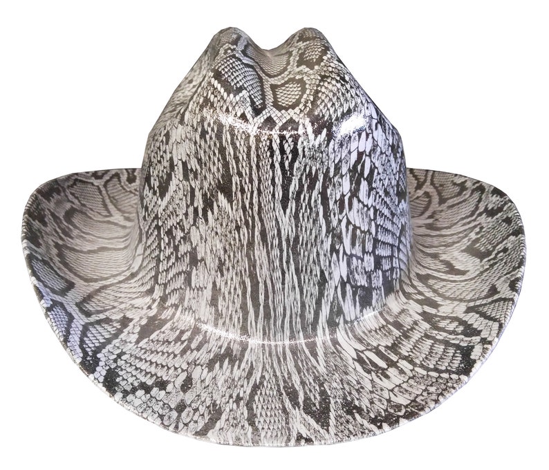 Custom Western Outlaw Hard Hat Gray Snakeskin Cowboy Hat - Etsy