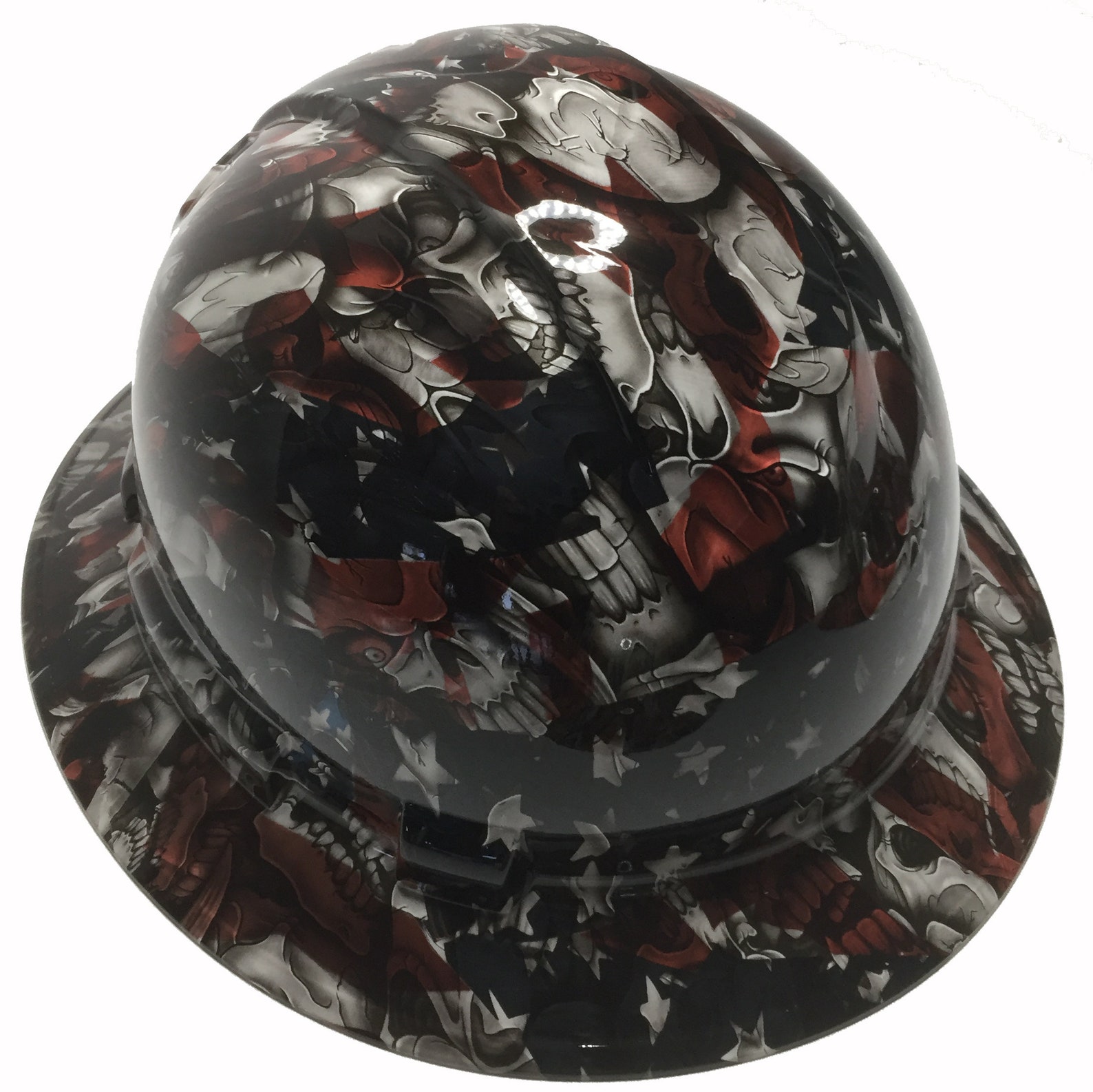 Custom Hard Hat American Flag Insanity Skulls Full Brim | Etsy