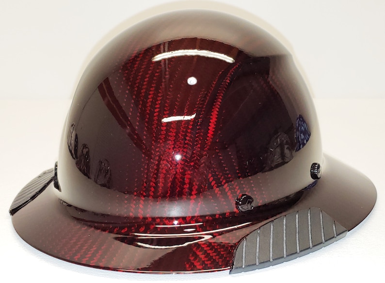 Custom Translucent Red Lift DAX Carbon Fiber HDC-15KG Full Brim Hardhat ...