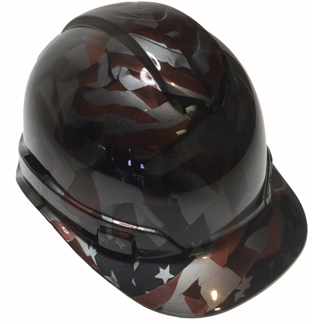 Custom Hard Hat Metallic Graphite American Flag Cap Style Ridgeline - Etsy