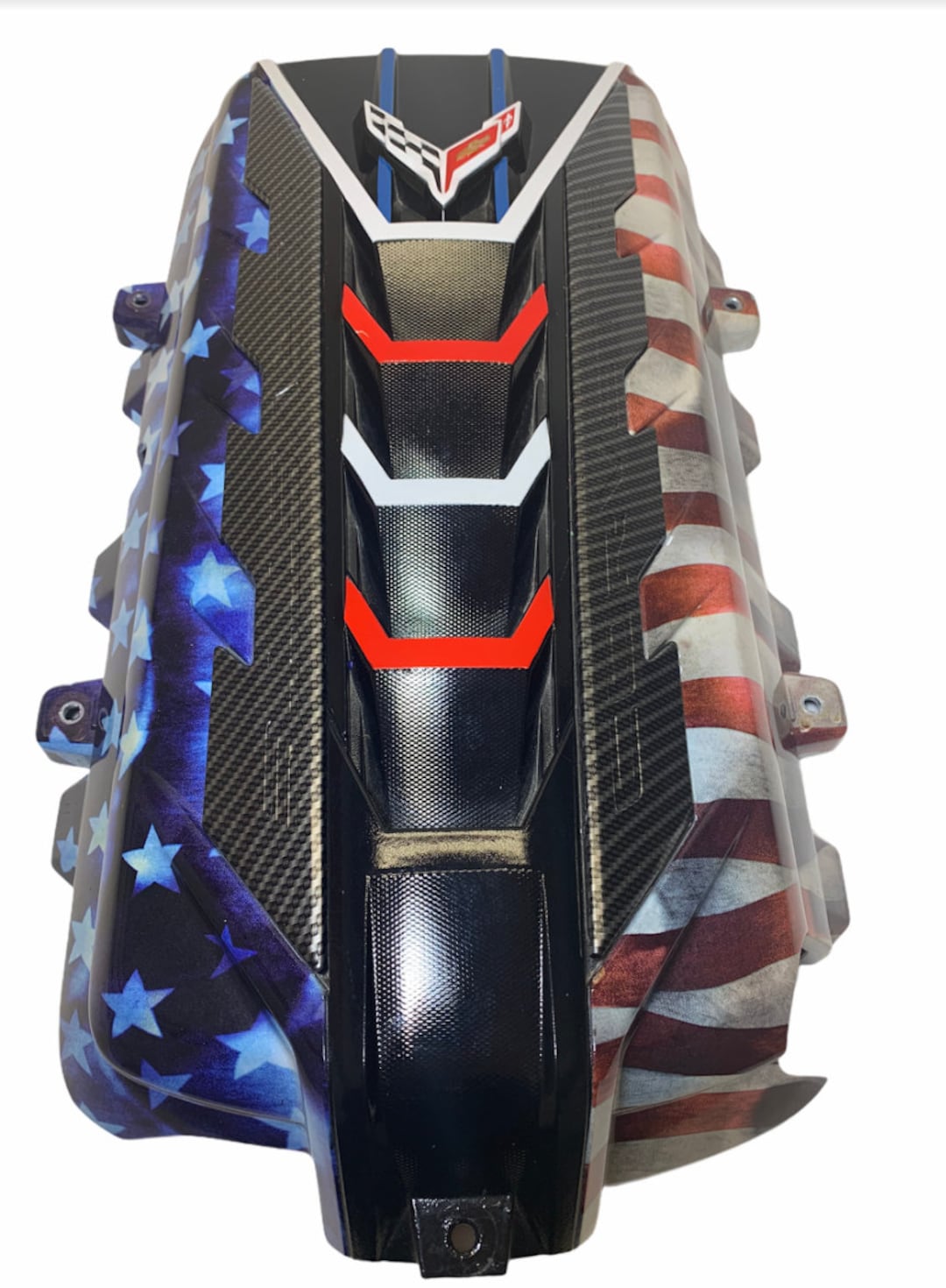 Custom Hydro Dipped 2020+ Corvette Engine Cover Stars and Stripes W ...