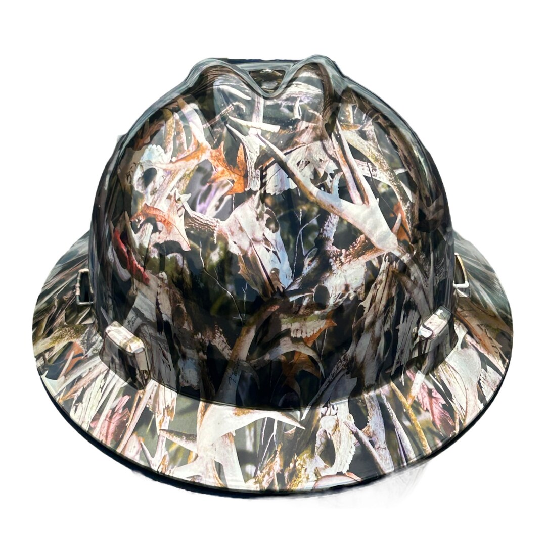 Custom Hard Hat MSA Full Brim Chrome Bonz Camo - Etsy
