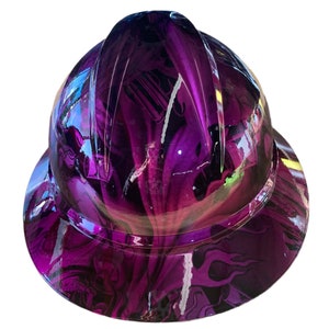 Hard Hat MSA V-gard 500 Vented Full Brim Custom Kandy Purple Ace of ...