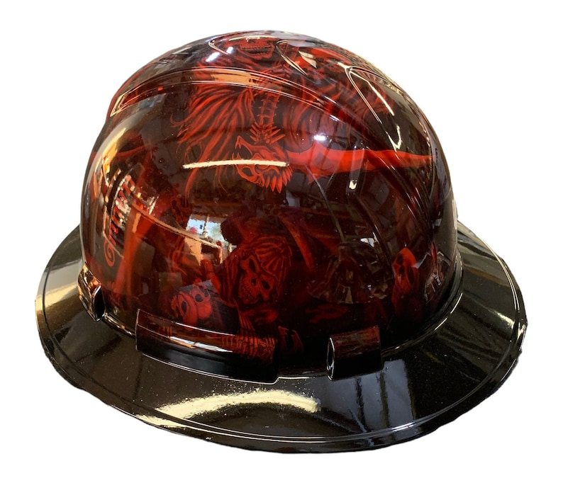 Hard Hat Ridgeline Full Brim Custom Red Reaper W/black Brim Hydro ...