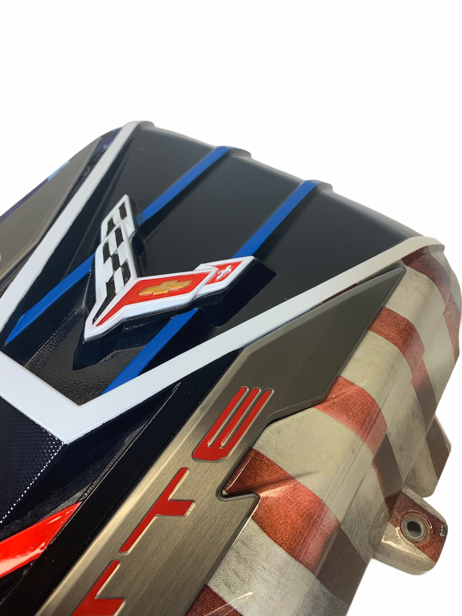 Custom Hydro Dipped 2020+ Corvette Engine Cover Stars and Stripes W Red ...