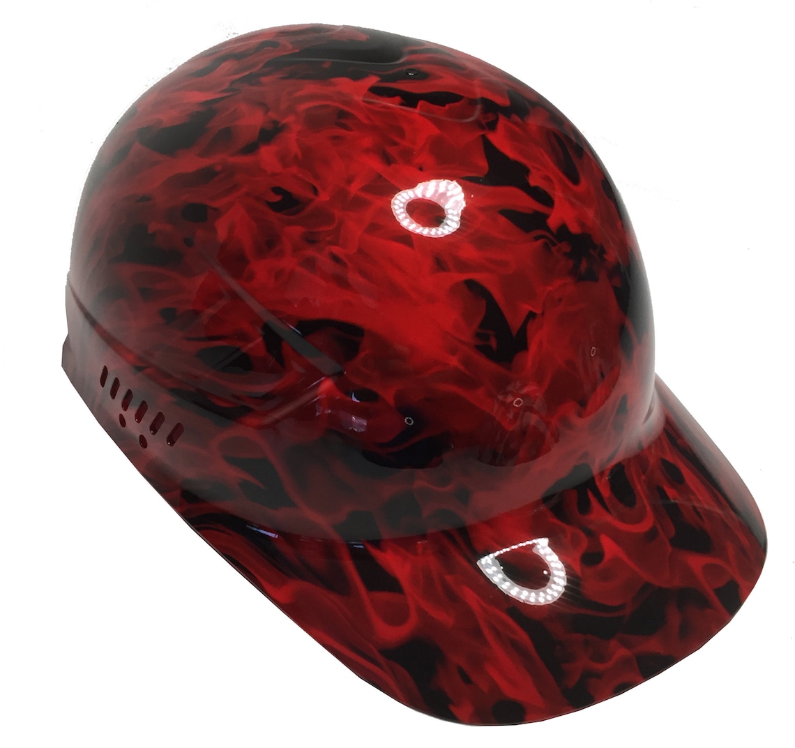 Custom Hydro Dipped Red Flames Bump Cap - Etsy