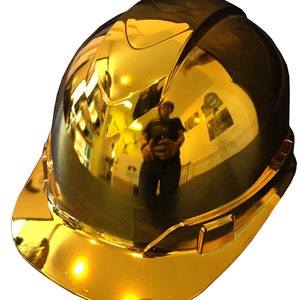 Custom Hard Hat Gold Chrome Ridgeline Cap Style - Etsy