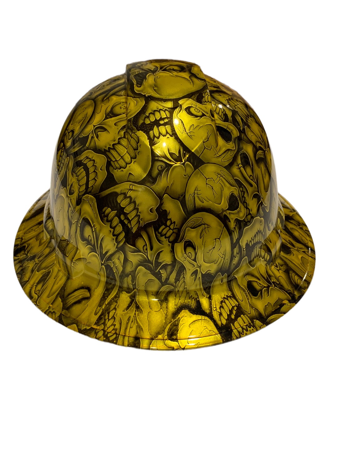 Custom Hard Hat Kandy Gold Insanity Skulls Full Brim Ridgeline - Etsy