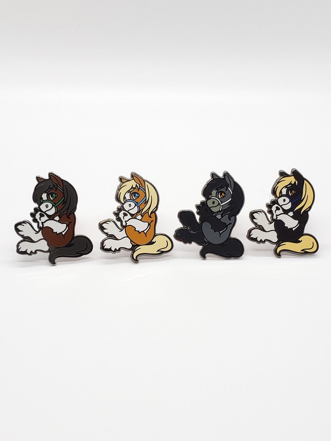 Anthro Draft Horse Enamel Pin Set - Etsy