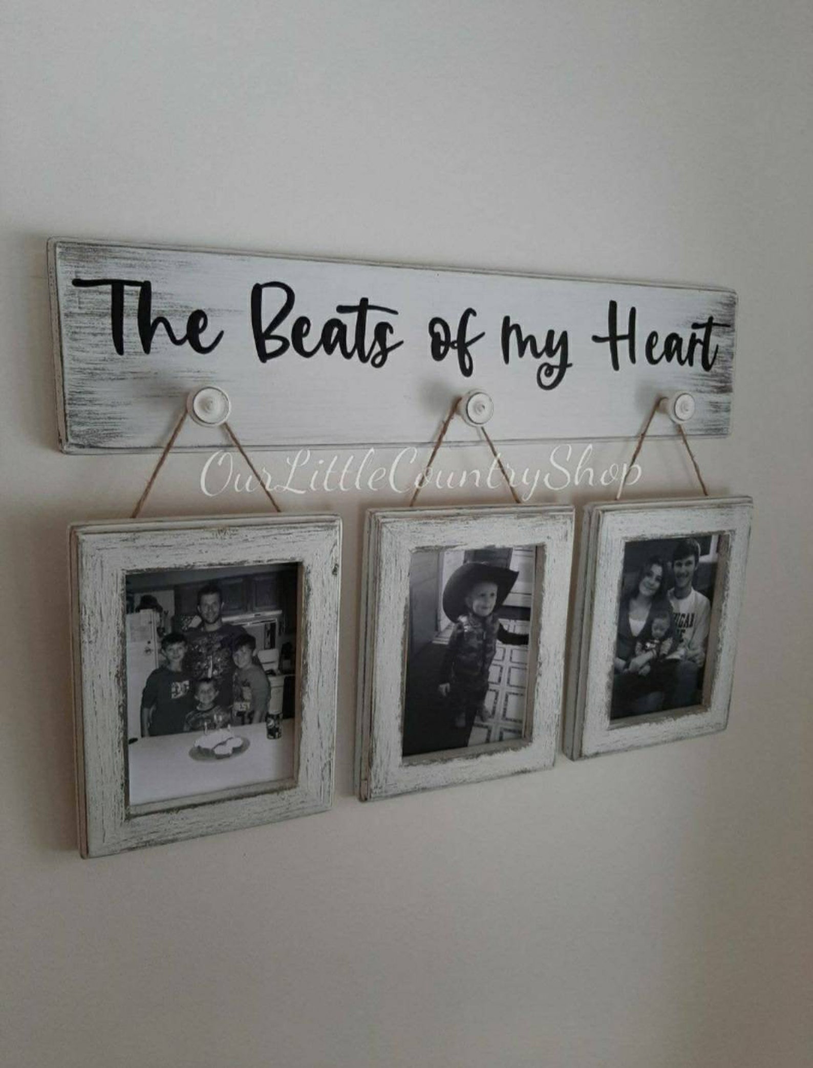 8X10 frames The beats of my heart White distressed photo | Etsy