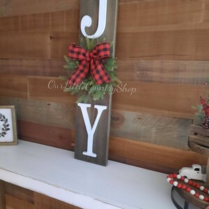 Rustic Joy Sign, Vertical Farmhouse Joy Sign, Country Christmas Decor ...