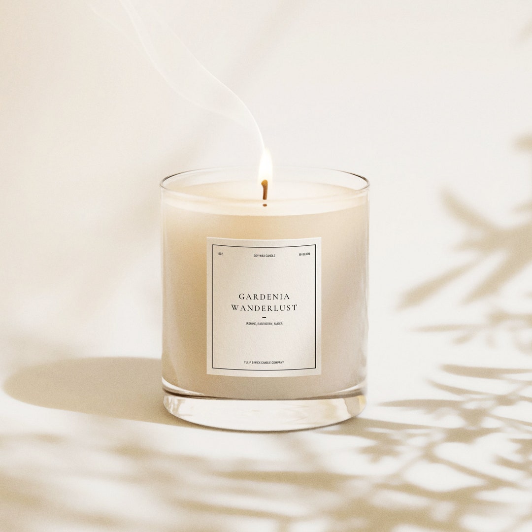 Minimal Candle Label Design Template Candle Packaging Canva Label ...